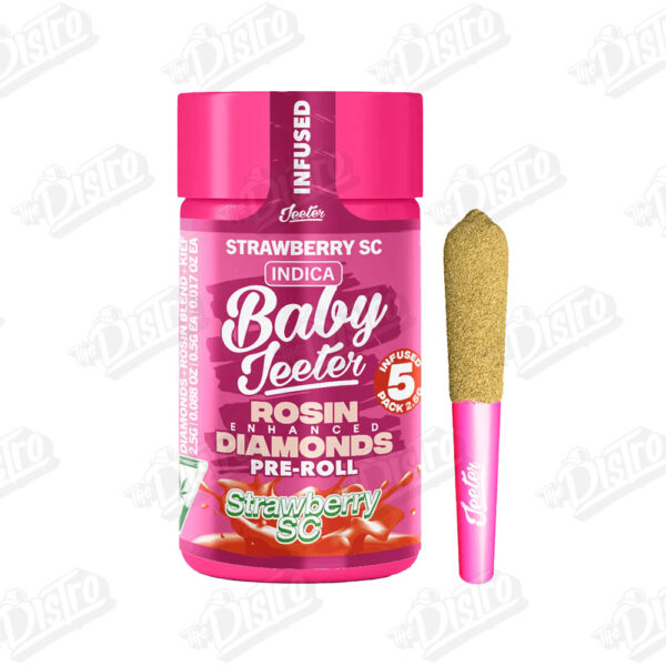 Baby Jeeter Live Diamonds Infused Pre-Rolled Joints - Strawberry SC (2.5g)