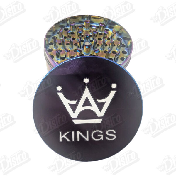 AAA Kings Grinder XL 4" Chrome - Purple Rainbow - The Distro